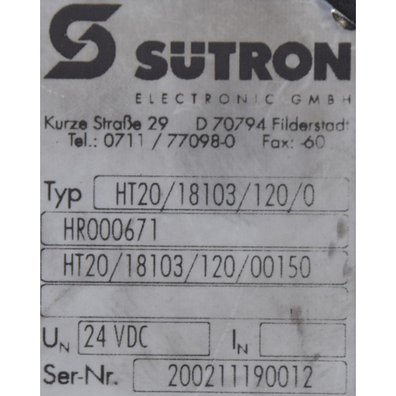 Sütron HT 20 Sutron Suetron Bedienterminal HT20/18103/120/0