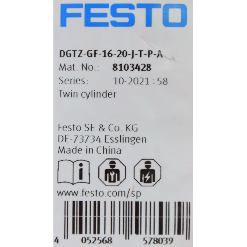 FESTO DGTZ-GF-16-20-J-T-P-A Twin cylinder New