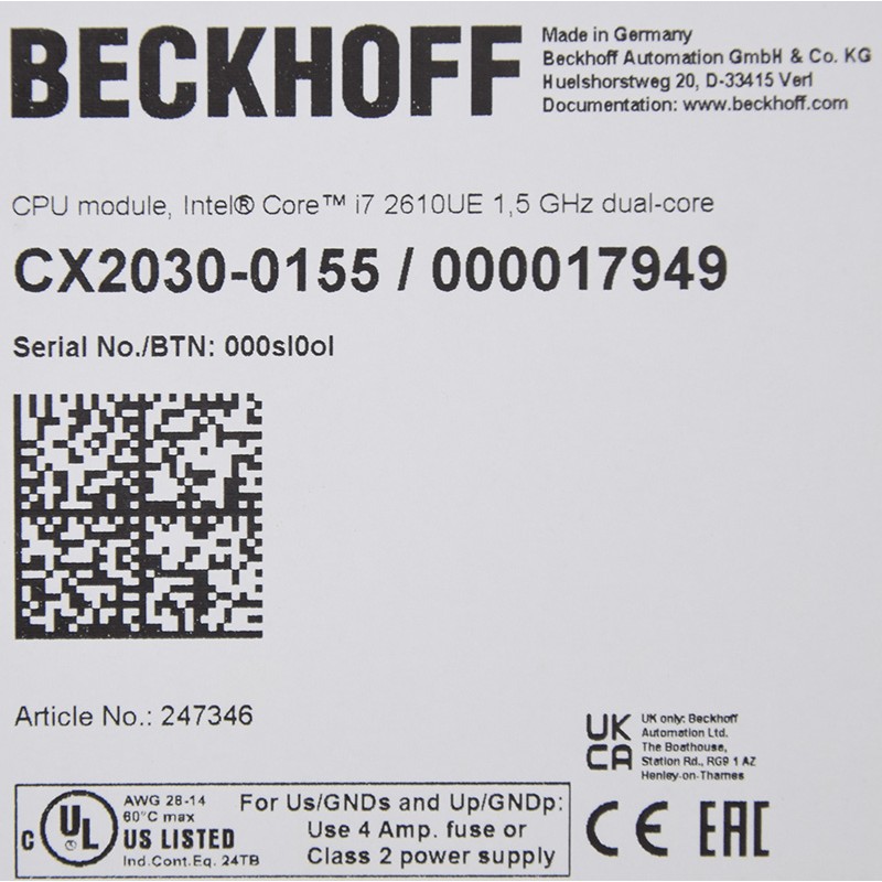 Beckhoff Industrial PC CX2030 CX2030-0155 000017949 New