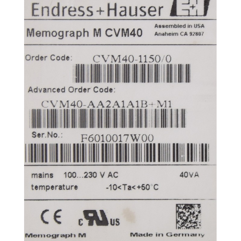 Endress + Hauser Memograph M CVM40 CVM40-1150/0