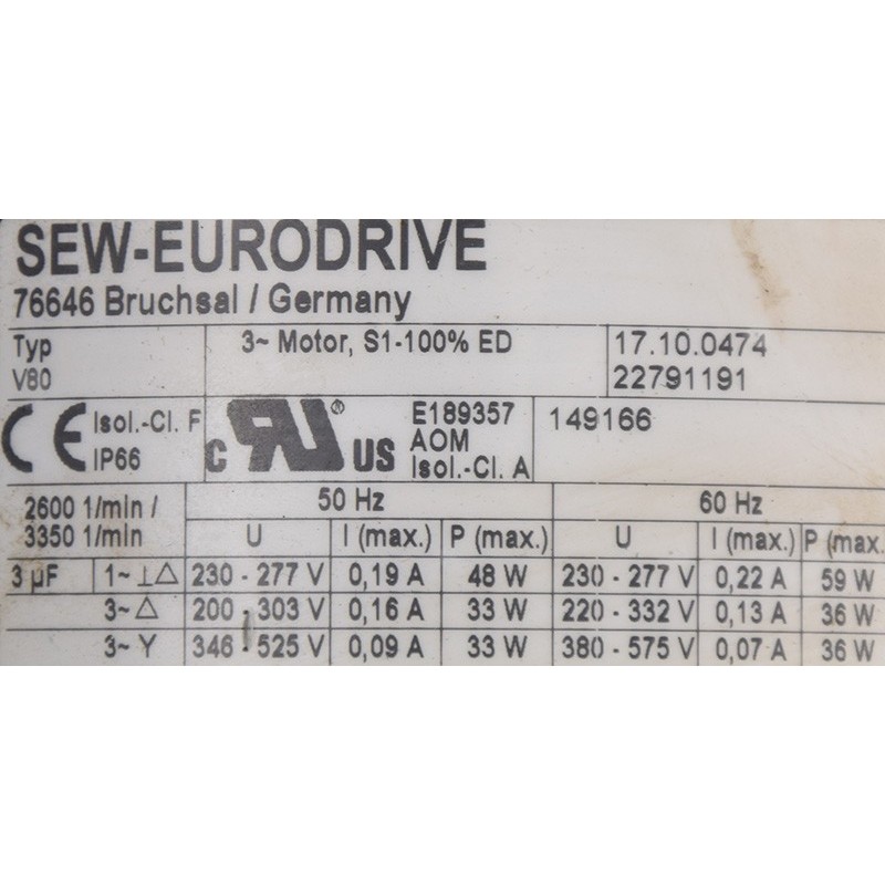 SEW Eurodrive WA37/T DRL80S4BE2HR/TF/ES7S/V mit V80