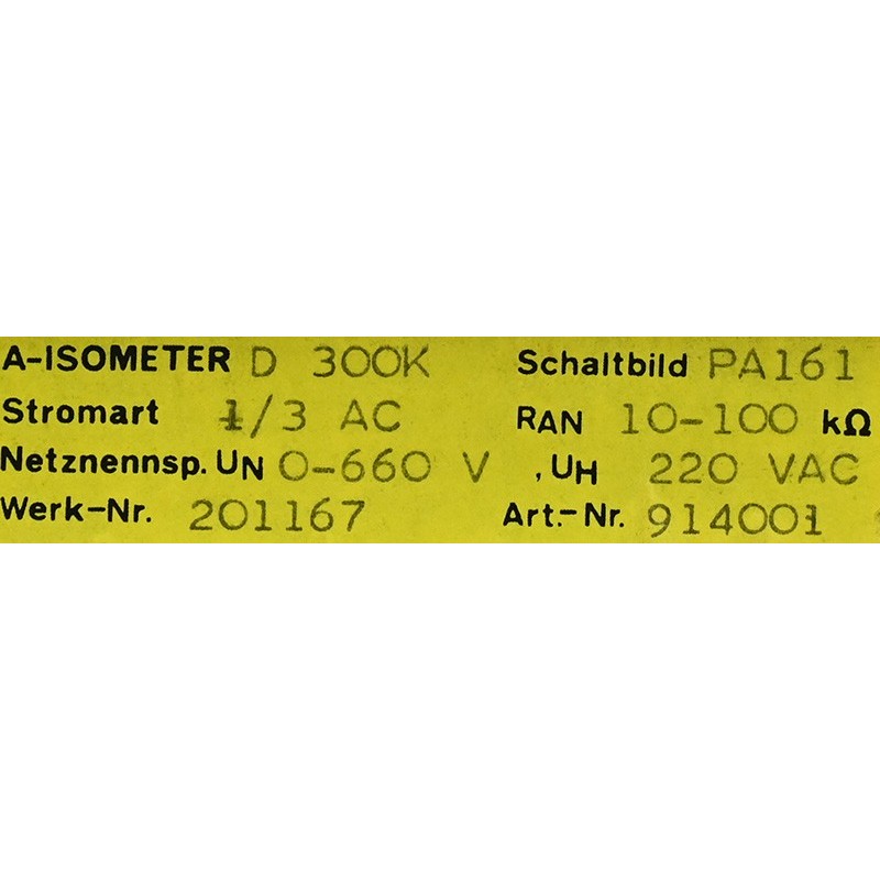 Bender A-ISOMETER D 300 K