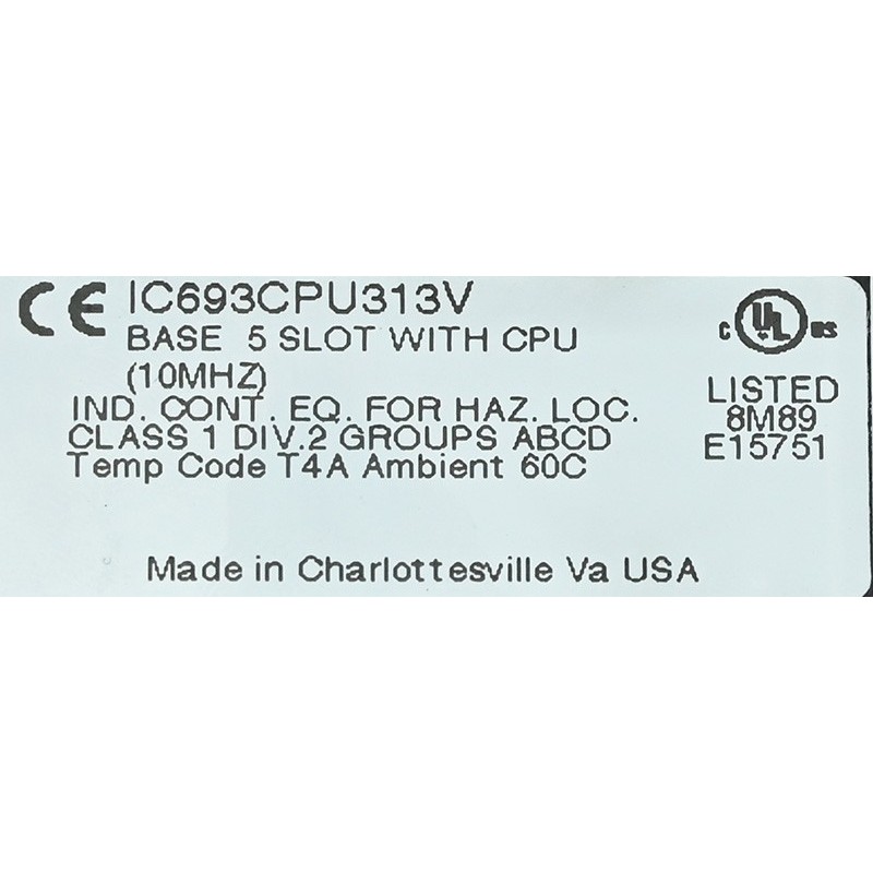 Fanuc IC693CPU313V Programmable Controller Base Unit CPU