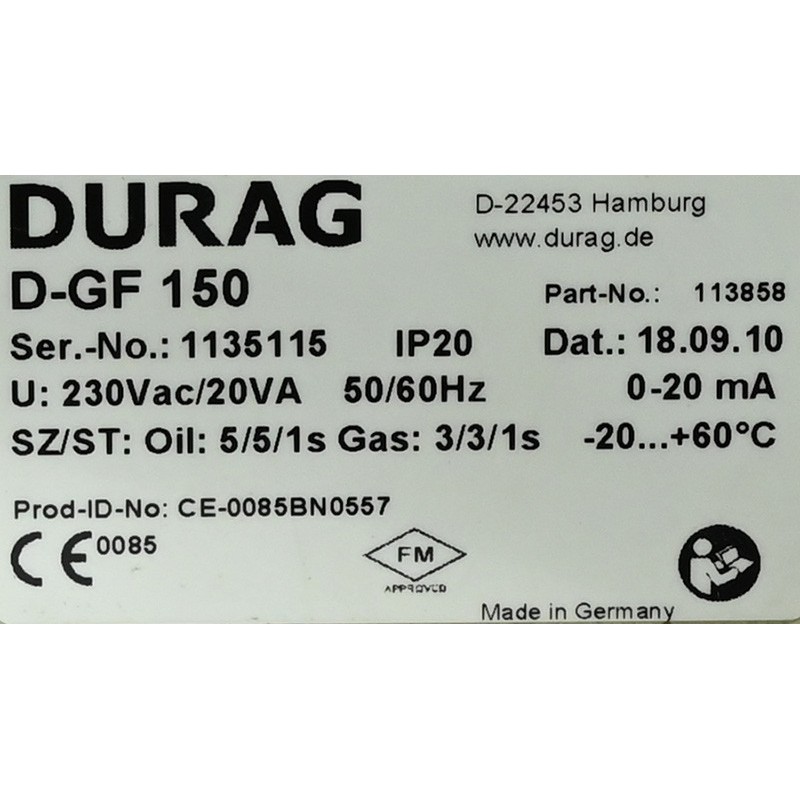 Durag D-GF 150 D-GF150 Burner Control