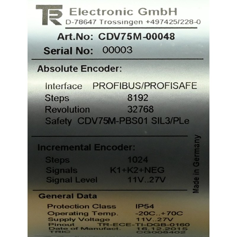 TR Electronic CDV75M-00048 CDV75M00048 New