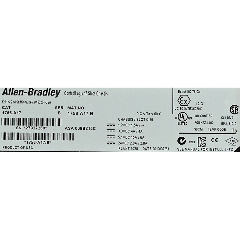Allen Bradley 1756-A17 17-Slot ControlLogix Chassis