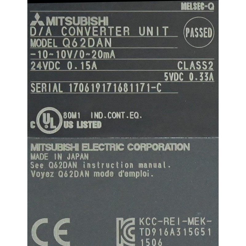Mitsubishi Q62DAN PLC Processor Module