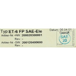 SAE Elektronik EEx ib IIC T4 ET6 ET-6 FP SAE-Ele