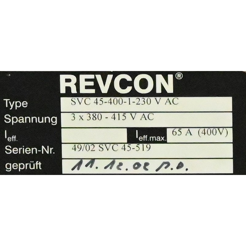 Revcon SVC 45-400-1-230 V AC Power Feedback Unit