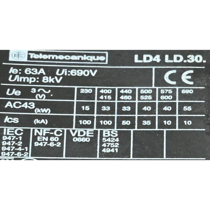 Telemecanique LD4 LD.30. Motor Starter LD4LD30