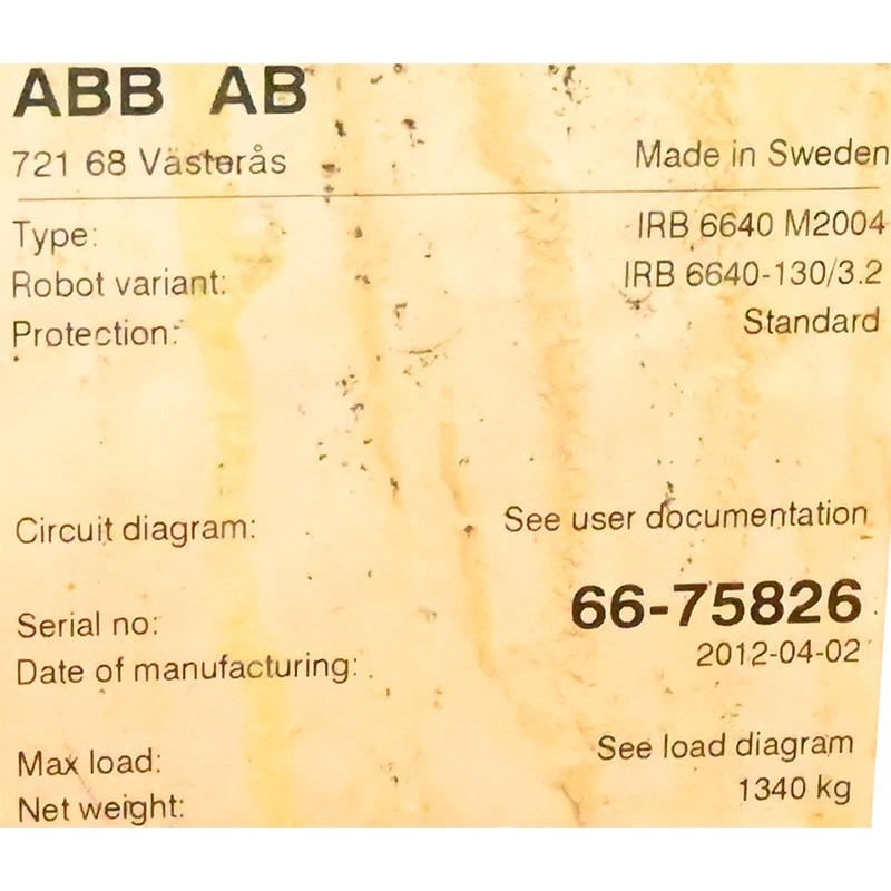 ABB IRB 6640-130/3.2 M2004 IRB 6640 Robot