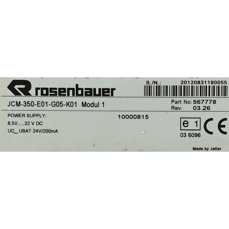 Rosenbauer JCM-350-E01-G05-K01 Power Supply JCM350E01G05K01