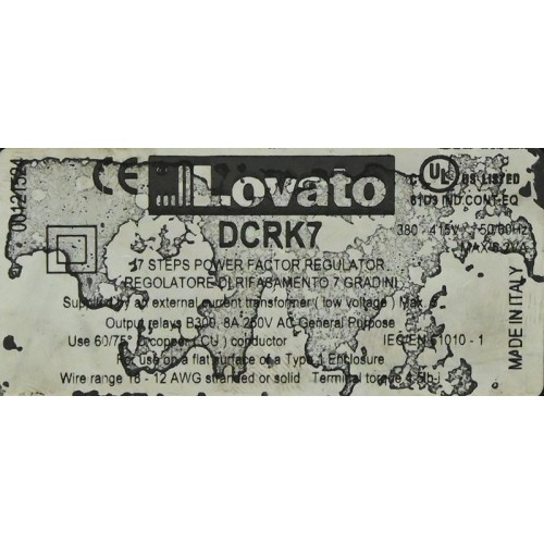 Lovato DCRK7 Power Factor Controller