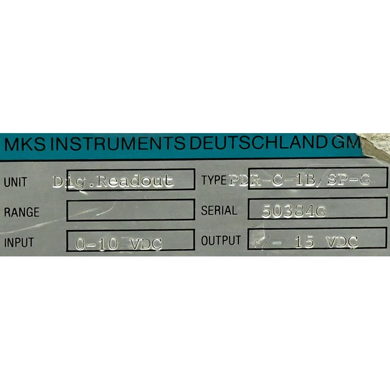MKS Instruments PDR-C-1B/SP-G Signal Conditioner PDRC1BSPG