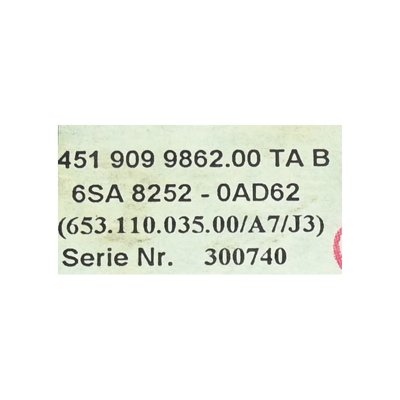 Siemens 6SA8252-0AD62 Interface Module 6SA 8252-0AD62