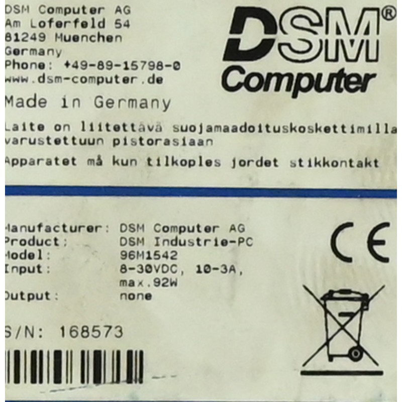 DSM Computer 96M1542 Industrial PC