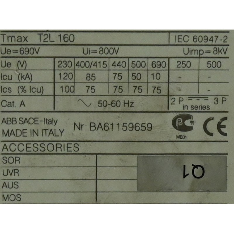 ABB T2L 160 Circuit Breaker T2L160