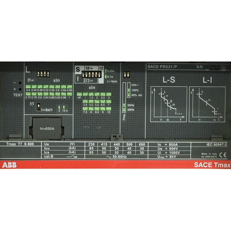 ABB SACE PR231/P Circuit Breaker Overload Tmax T7 S 800