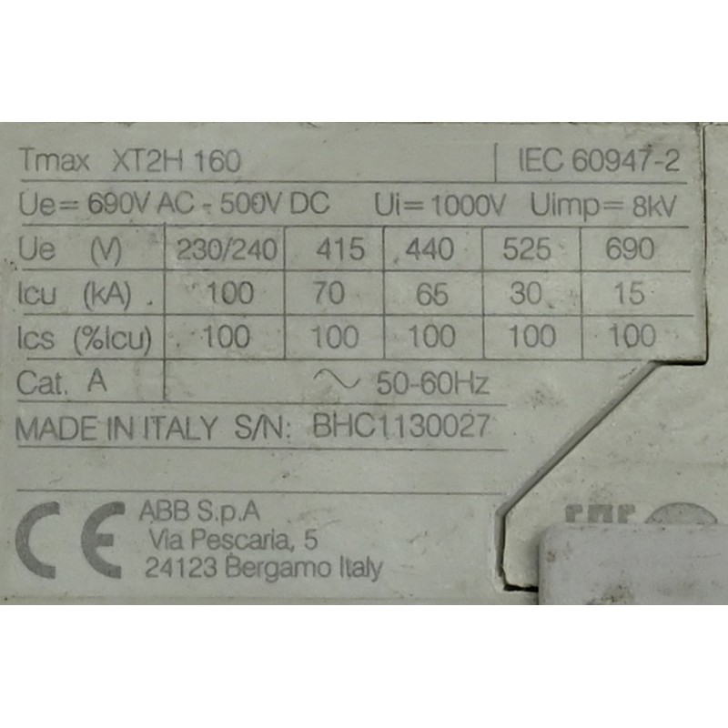 ABB SACE Tmax XT2H 160 Circuit Breaker XT2H160