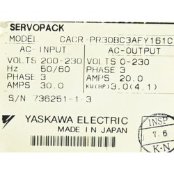 Yaskawa CACR-PR30BC3AFY161C Servopack CACRPR30BC3AFY161C