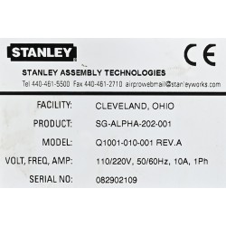 Stanley SG-ALPHA-202-001 Controller Q1001-010-001