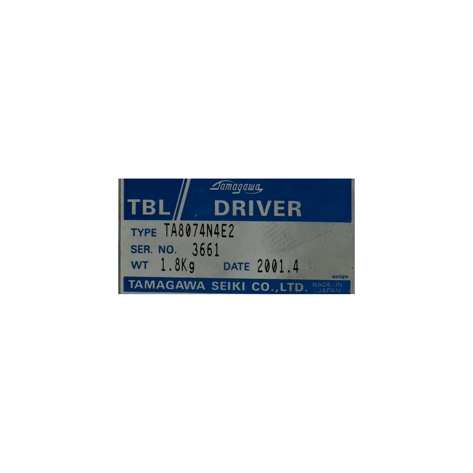 Tamagawa Seiki TA8074N4E2 TBL Drive