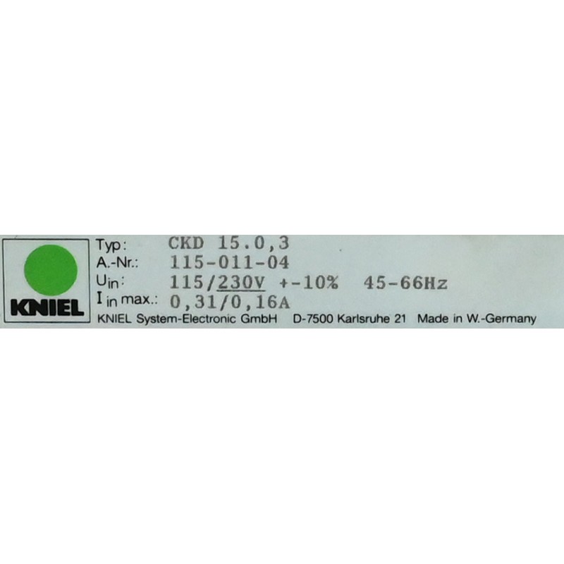 Kniel CKD 15.0.3 Power Supply
