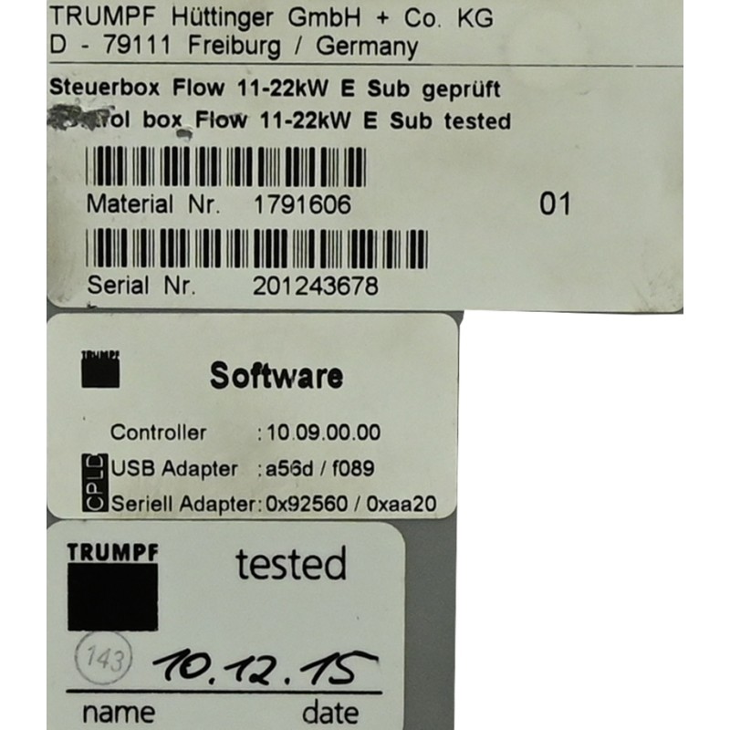 Trumpf 1791606 Control Box Flow 11-22kW