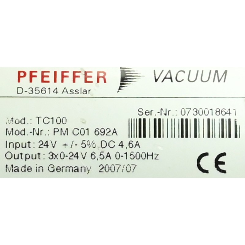 Pfeiffer Vacuum TC100 Controller