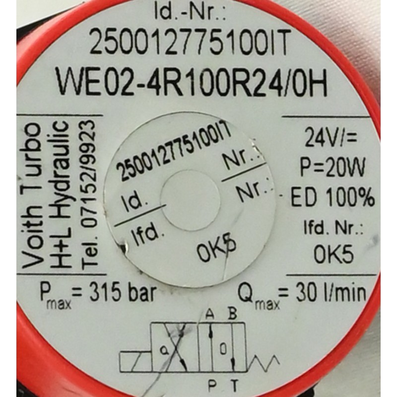 Voith Turbo 250012775100IT Hydraulic Valve WE02-4R100R24/0H