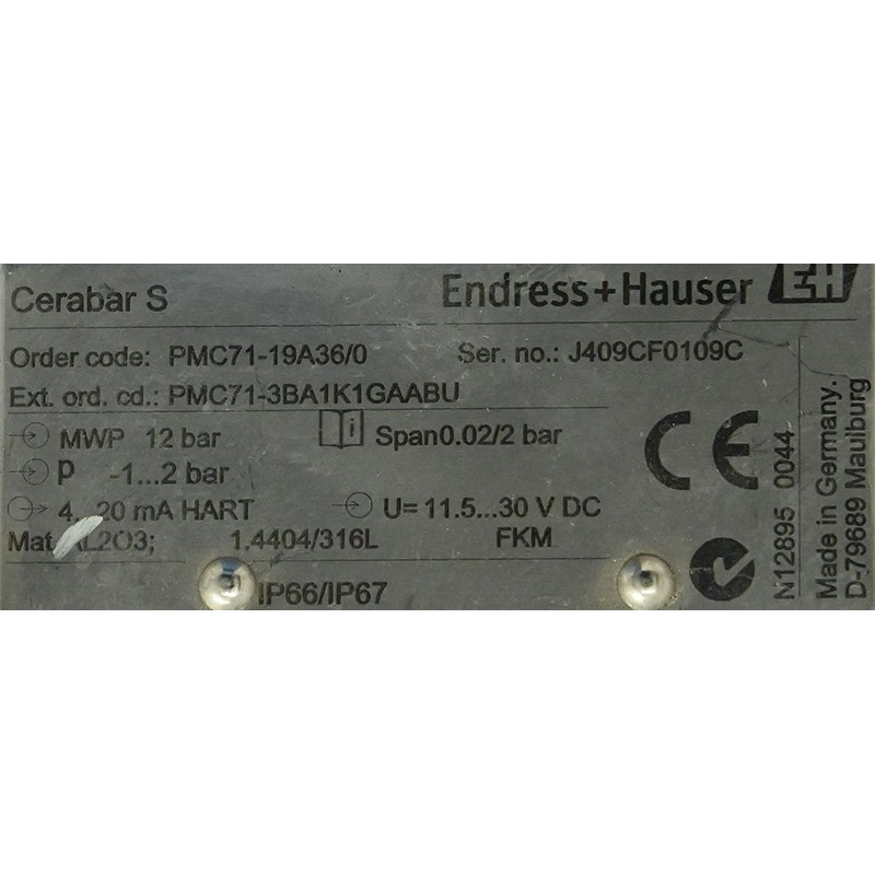 Endress Hauser PMC71-3BA1K1GAABU Cerabar S PMC71-19A36/0