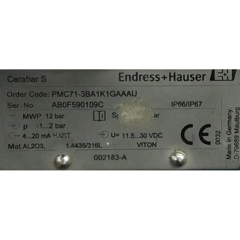 Endress Hauser PMC71-3BA1K1GAAAU Cerabar S