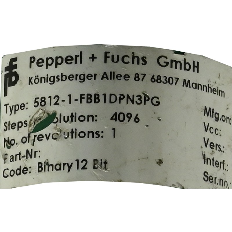 Pepperl+Fuchs 5812-1-FBB1DPN3PG Encoder