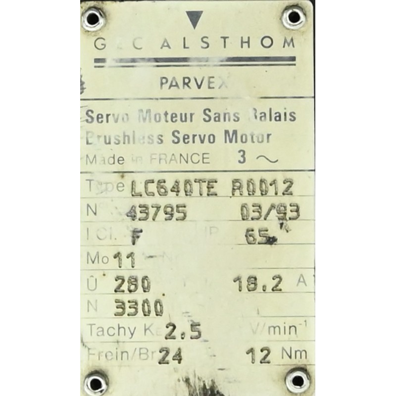 Alstom LC640TE R0012 Brushless Servo Motor LC640TER0012