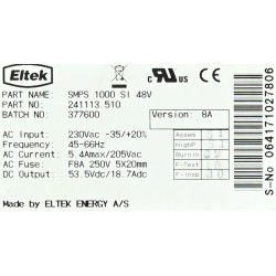 Eltek SMPS 1000 SI 48V 241113.510 Power Supply