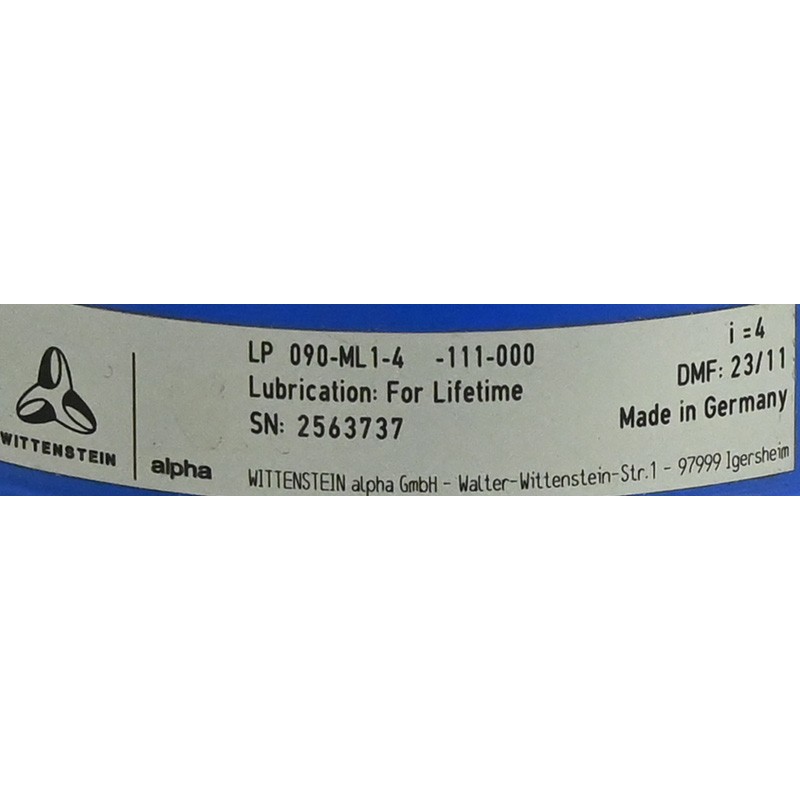 Wittenstein Alpha LP 090-ML1-4-111-000 Planetary Gearbox