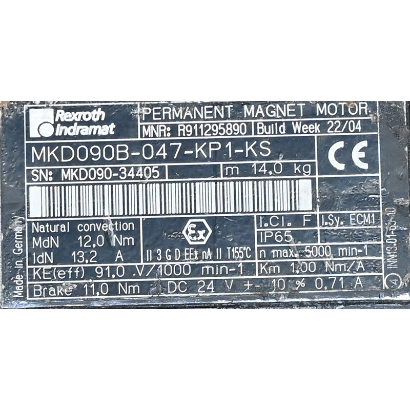 Rexroth MKD090B-047-KP1-KS R911295890 Permanent Magnet Motor