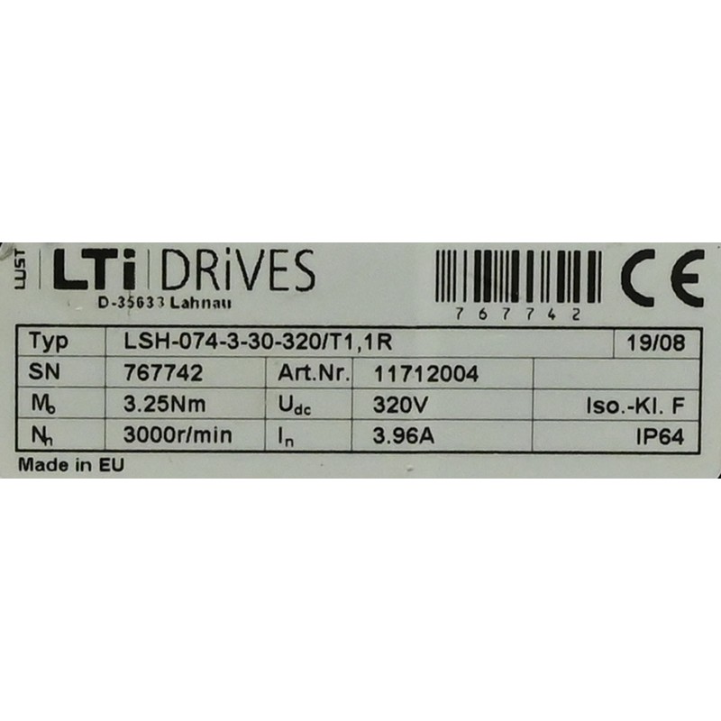 LTi LSH-074-3-30-320/T1,1R 11712004 Servo Motor