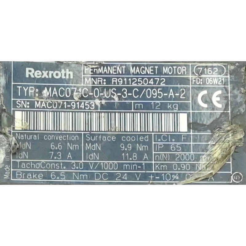 Rexroth MAC071C-0-US-3-C/095-A-2 R911250472 Permanent Magnet Motor