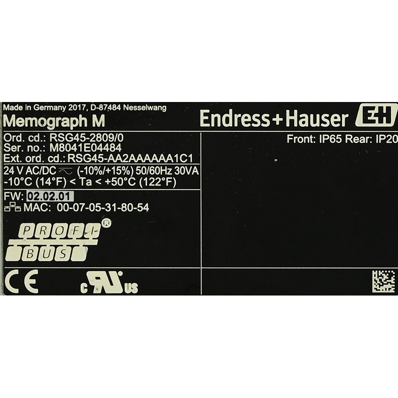Endress Hauser RSG45-2809/0 Memograph