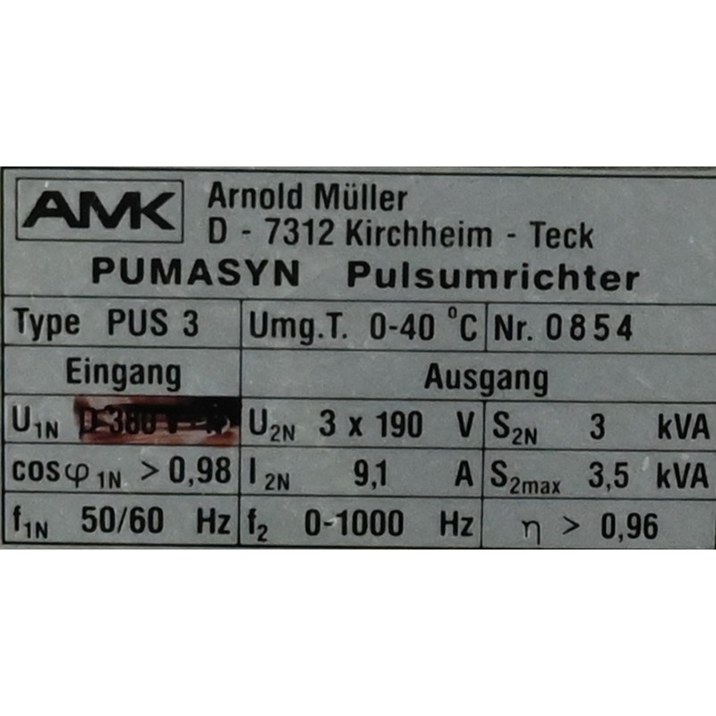 AMK PUMASYN PUS 3 Pulse Inverter