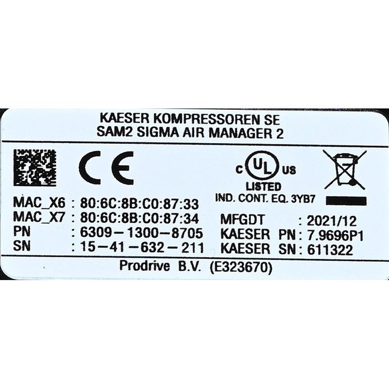 Kaeser 6309-1300-8705 7.9696P1 SAM2 Sigma Air Manager 2