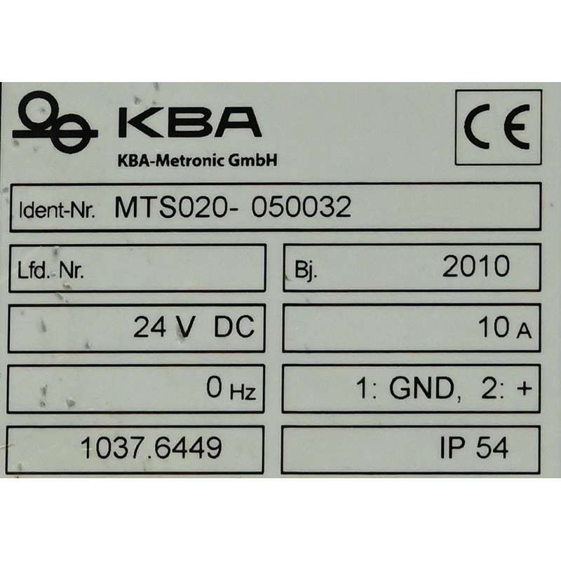 KBA MTS020-050032 1037.6449 HPD System