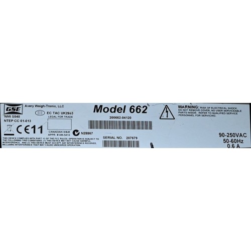 GSE 662 20662-04120 Weight Scale Display