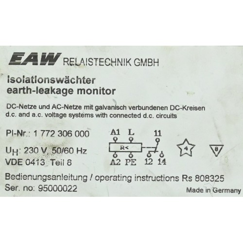 EAW RK22 1 772 306 000 Earth-Leakage Monitor