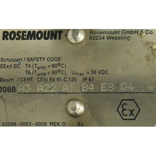 Rosemount 2088 A3 A22 A1 B4 ES Q4 Gage and Absolute Pressure Transmitter