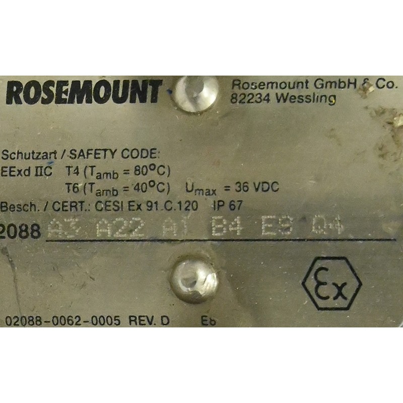 Rosemount 2088 A3 A22 A1 B4 ES Q4 Gage and Absolute Pressure Transmitter