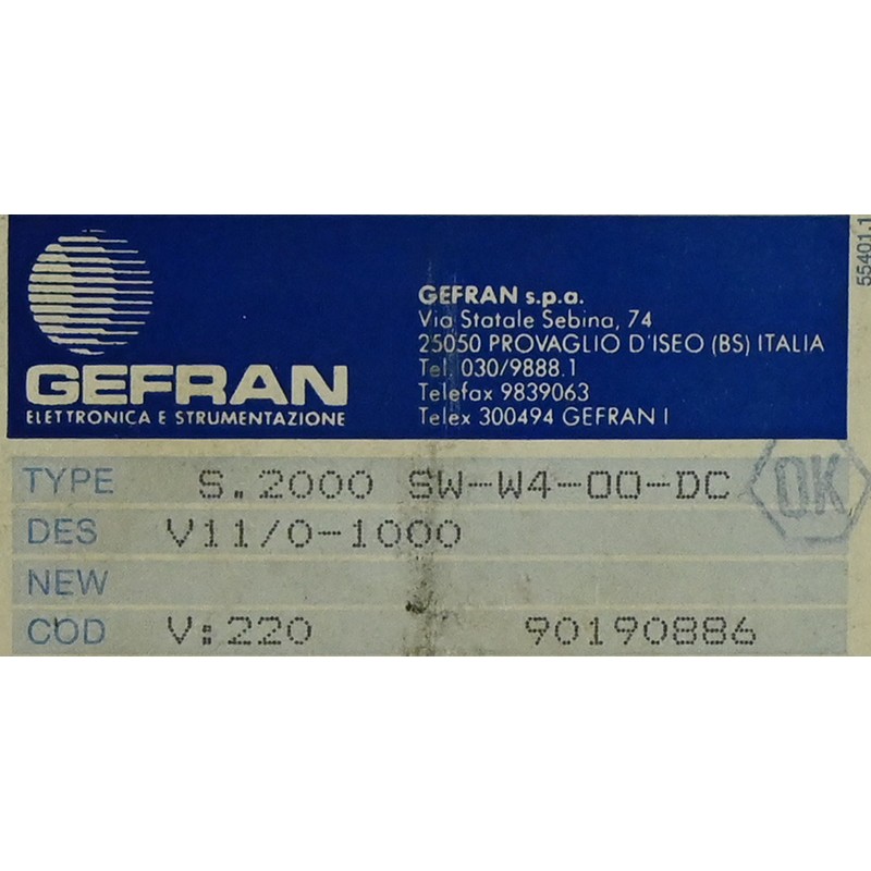 Gefran S.2000 SW-W4-00-DC Temperature Controller