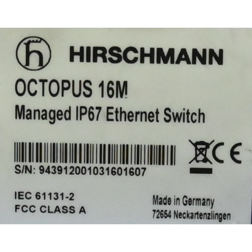 Hirschmann Octopus 16M Managed IP67 Ethernet Switch