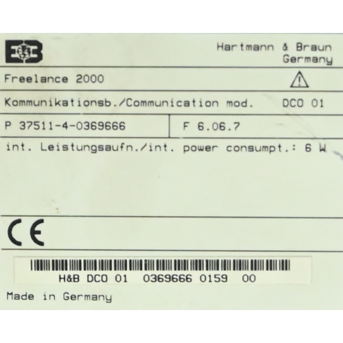 Hartmann&Braun Freelance 2000 37511-4-0369666 Communications Module